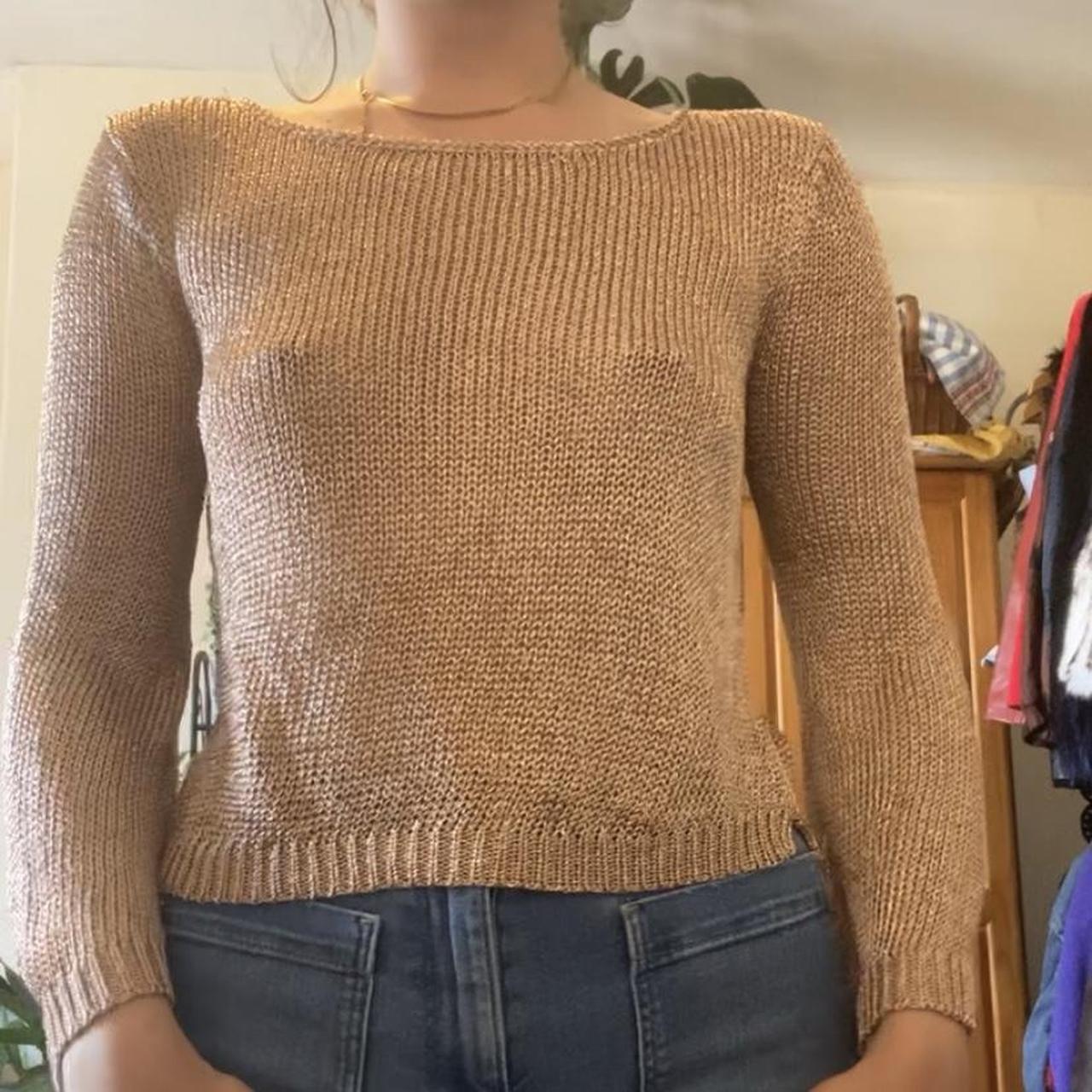 Metallic looking jumper from Topshop. Slight... - Depop