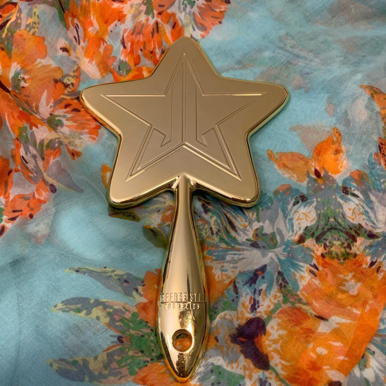 Jeffree Star gold metallic hand mirror. - Depop