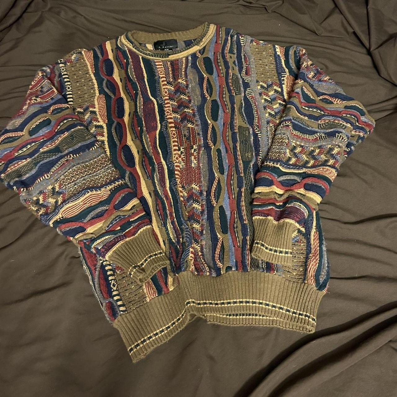 vintage coogi style sweater!!! men’s medium but fits... - Depop