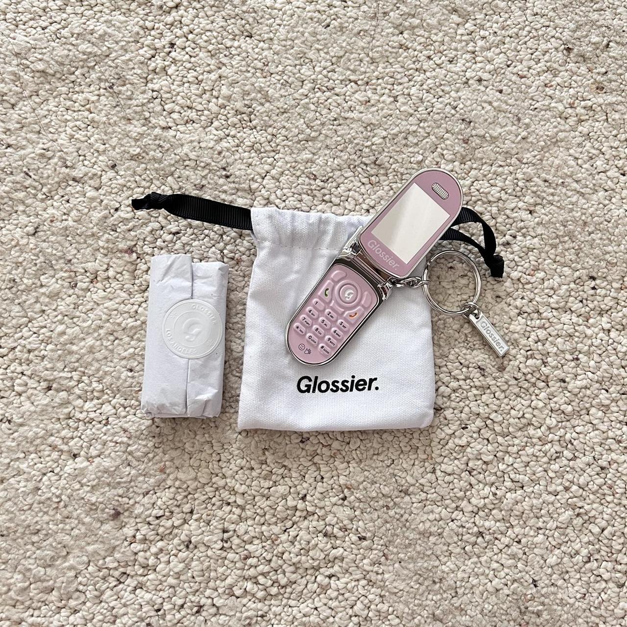 RARE brand new pink glossier la flip phone mirror... - Depop