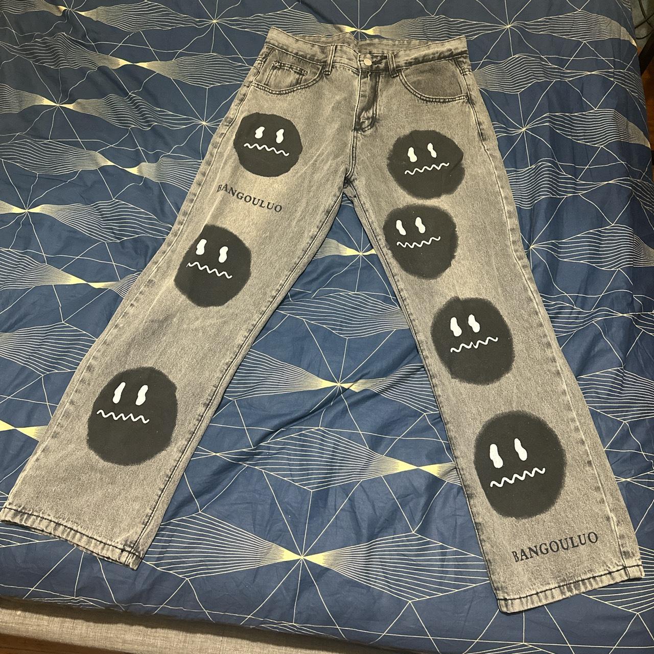 Size 34 jeans vintage bangouluo style street wear pants - Depop