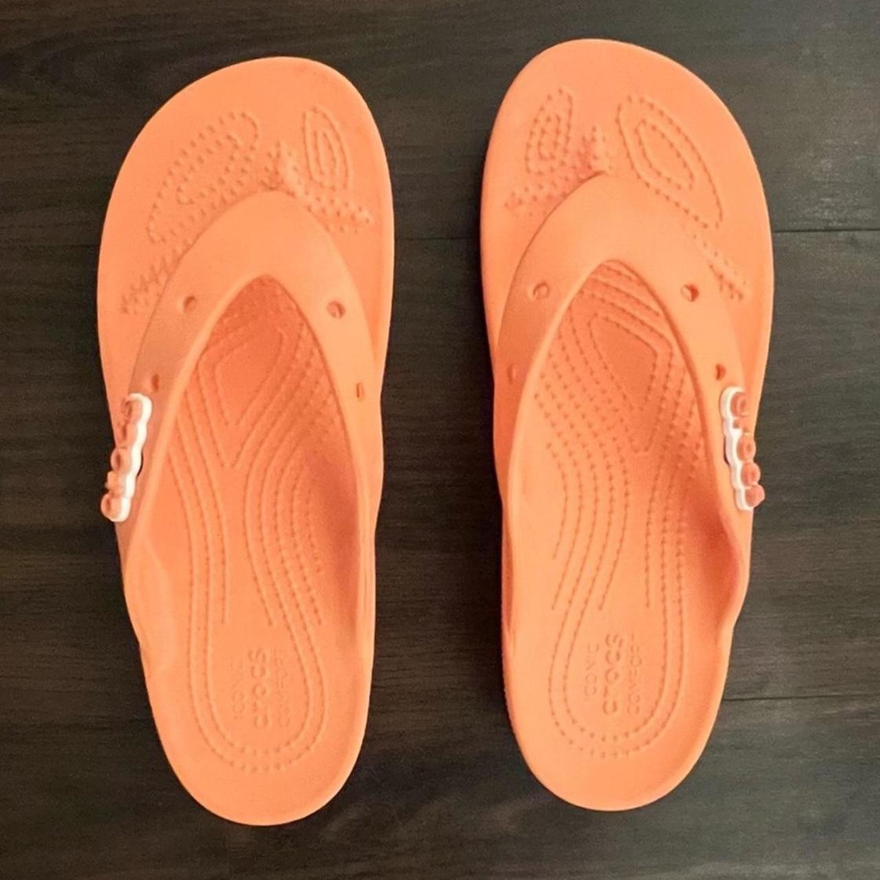 Platform Flip Flop Crocs Sandals Orange / Coral... - Depop