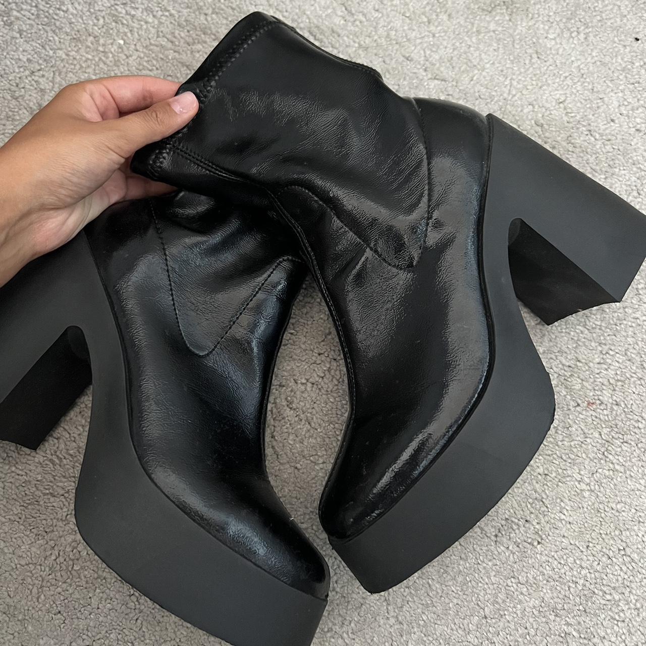 ASOS chunky platform heeled boots Worn twice Paid... - Depop