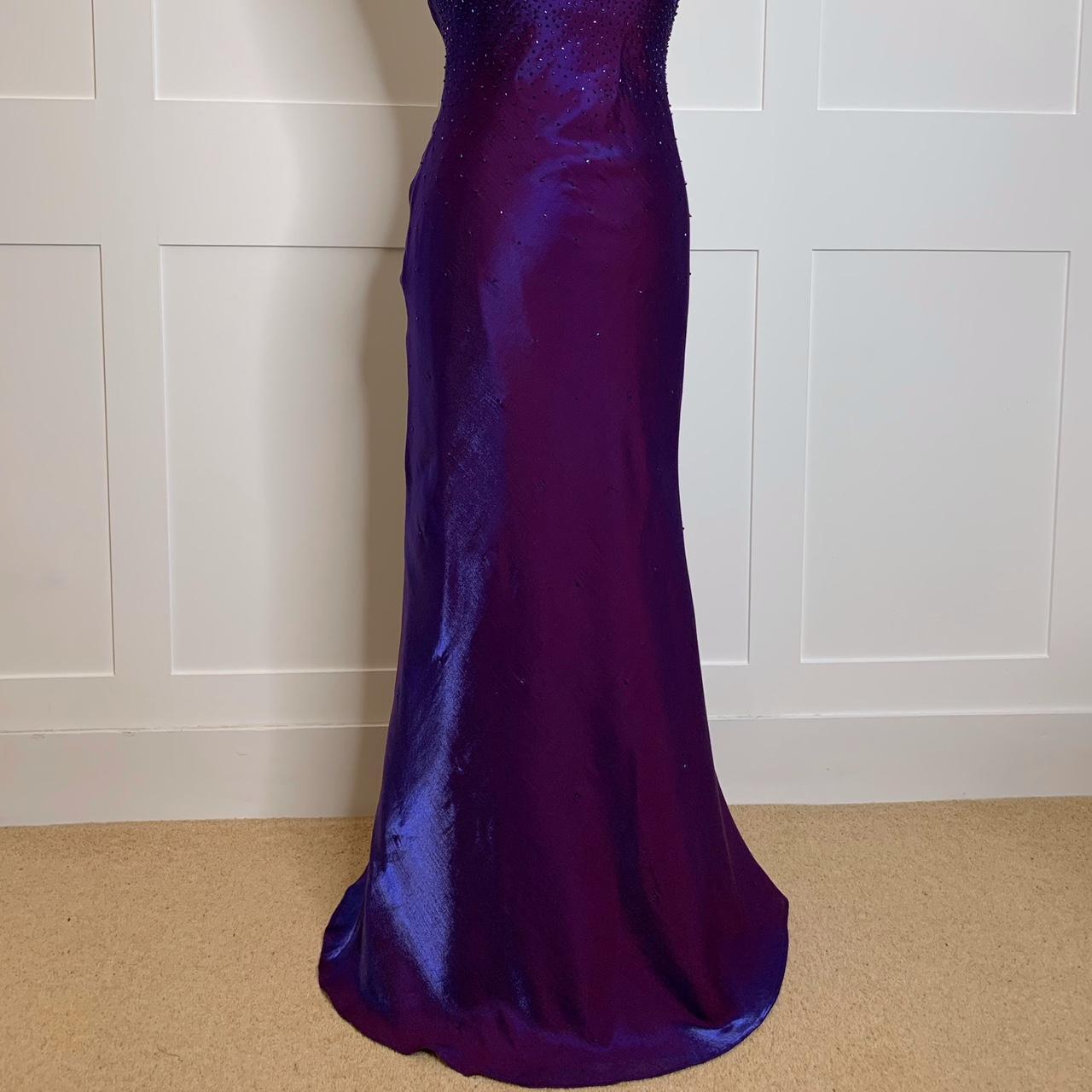 Vintage, prom dress, retro 1990s iridescent purple,... - Depop