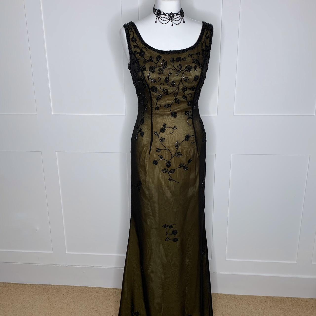 Vintage prom dress, retro 1990s beaded, party,... - Depop