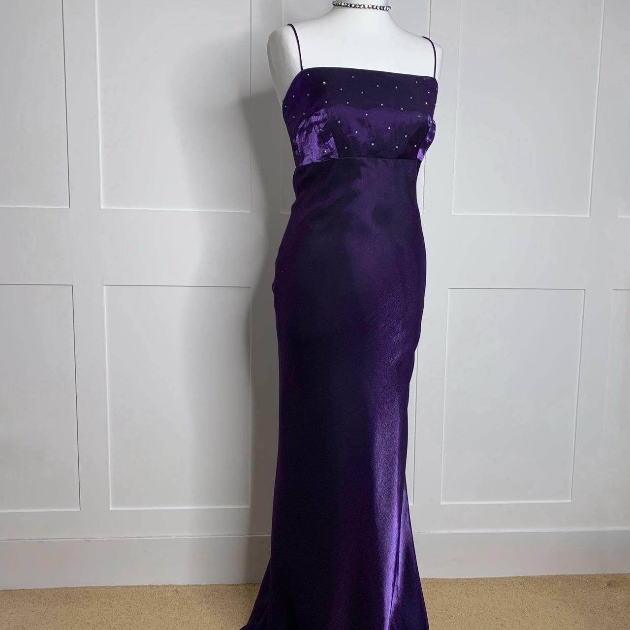 Vintage prom dress, retro 1990s irridescent purple... - Depop