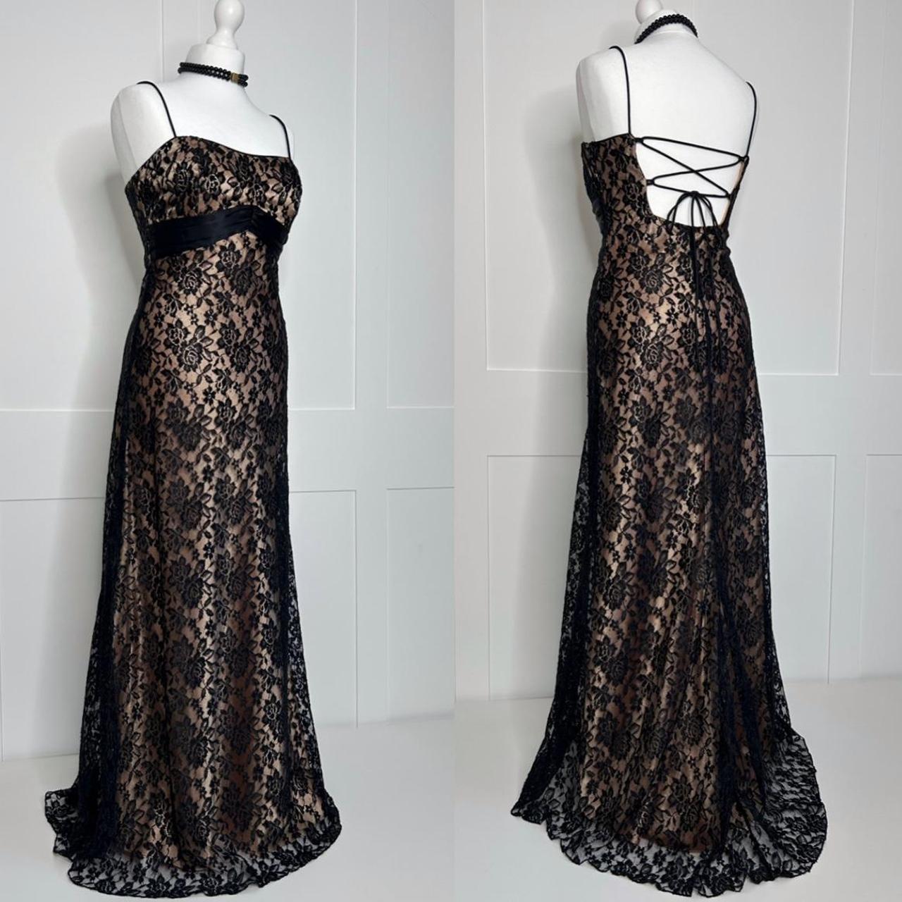 Vintage prom dress, retro graduation, 1990s black... | Depop