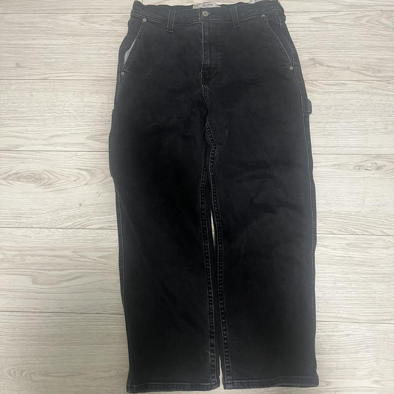 baggy black carpenter jeans - Depop