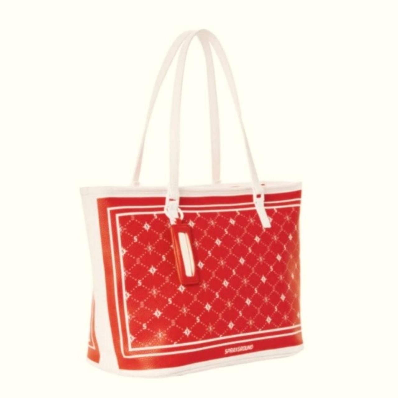 Sprayground Women's Red and White Bag | Depop