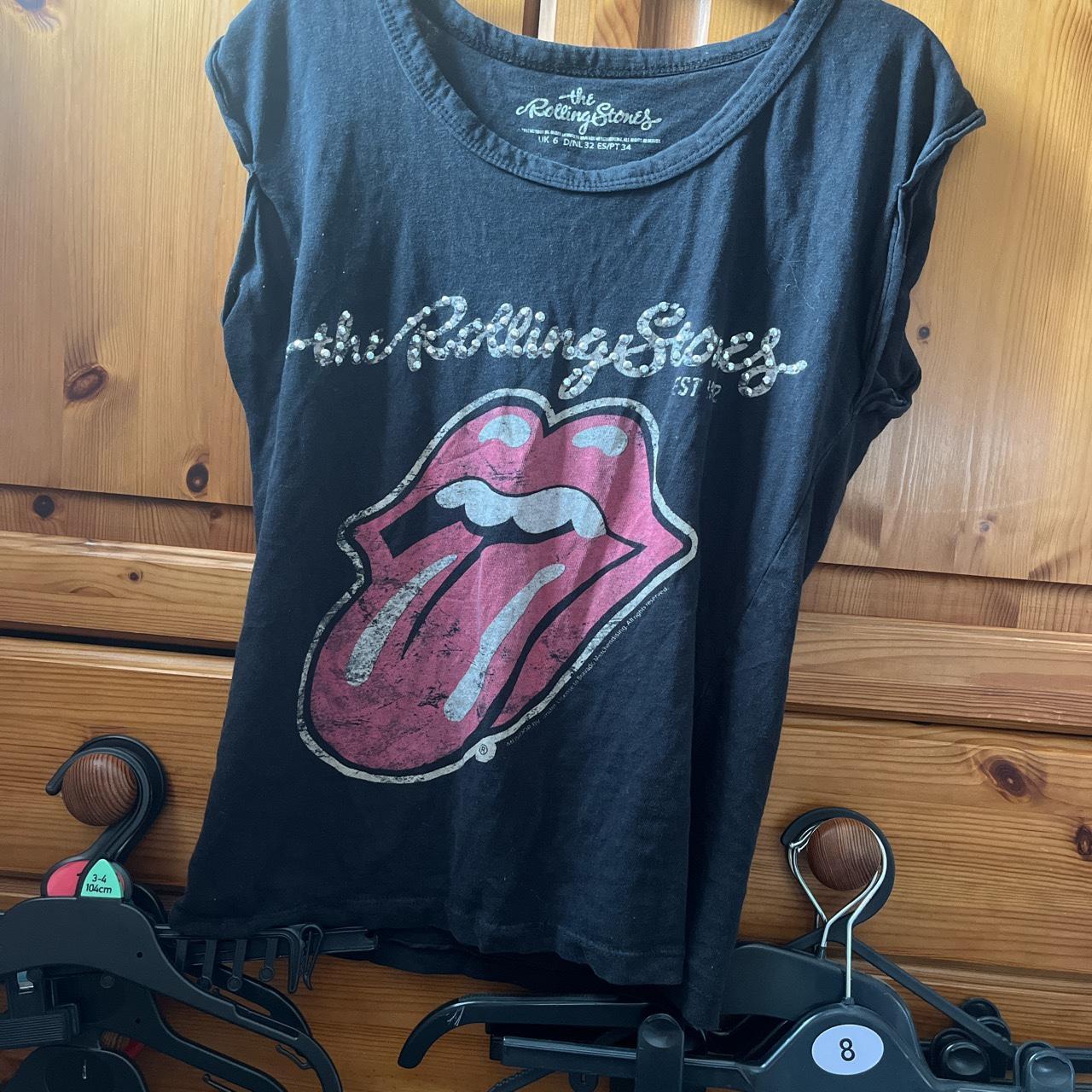 rolling stones tee capped sleeves size 6 - Depop