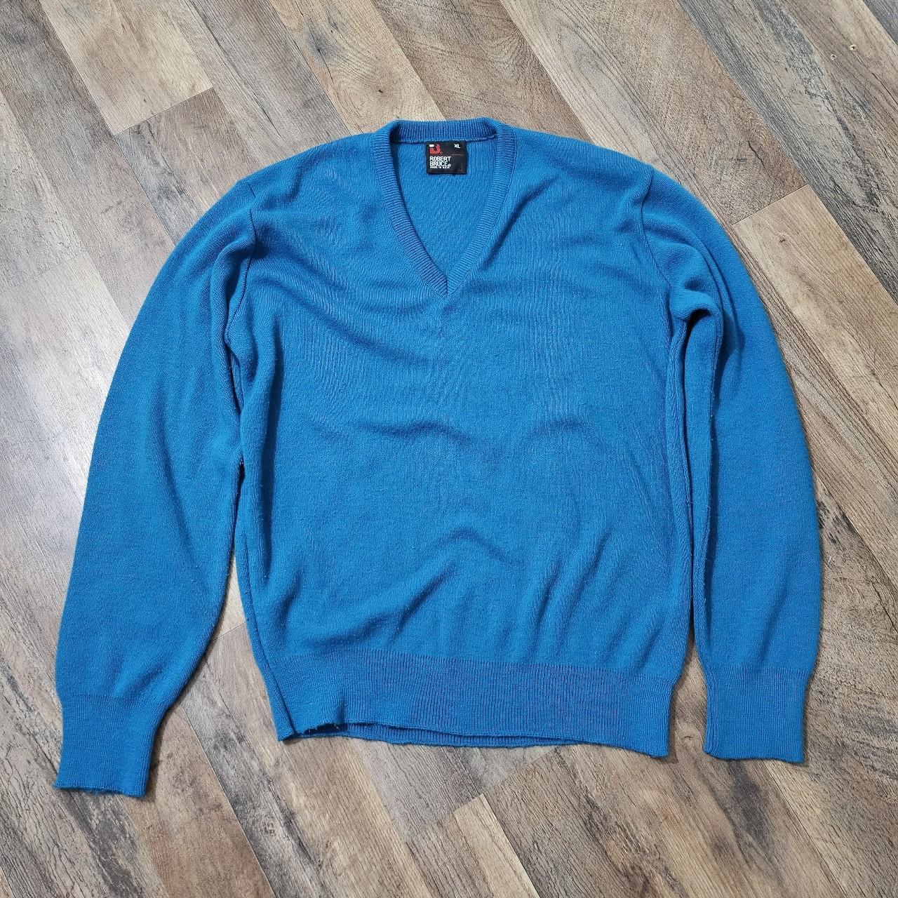 Vintage Union Made 70s 80s Robert Bruce Sweater Blue... - Depop