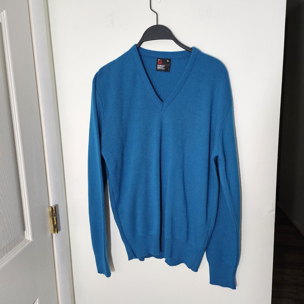 Vintage Union Made 70s 80s Robert Bruce Sweater Blue... - Depop