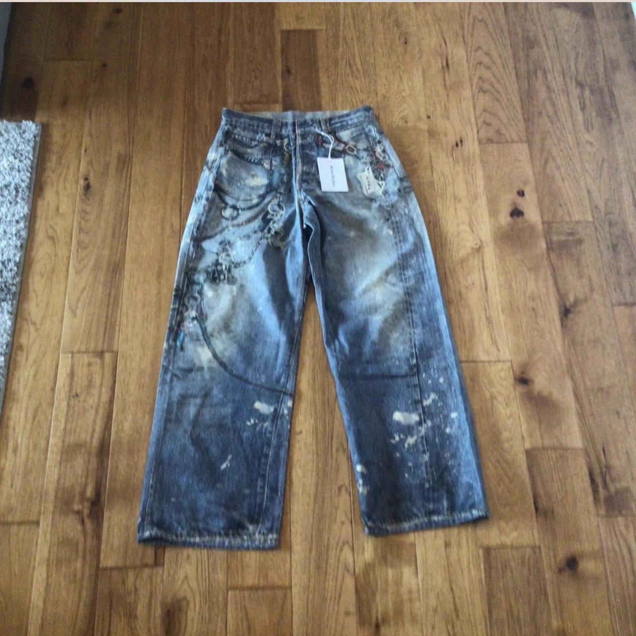 Acne studios 1981m key chain print baggy jeans Size... - Depop