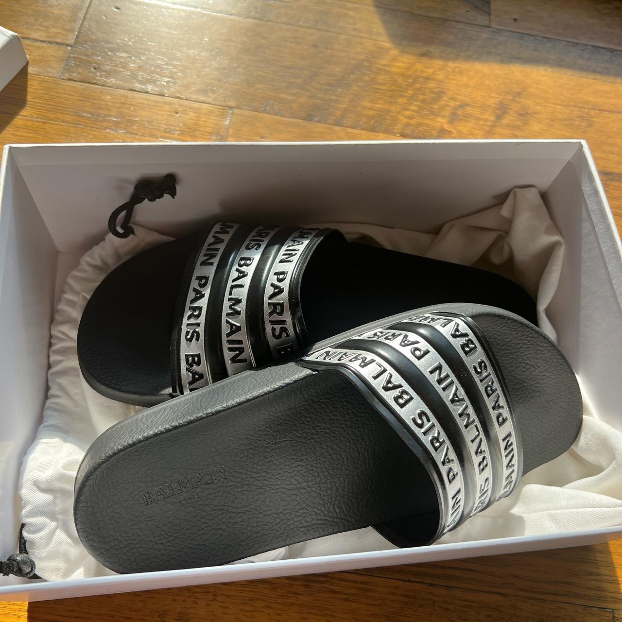 Balmain calypso pool slides practically brand new.... | Depop