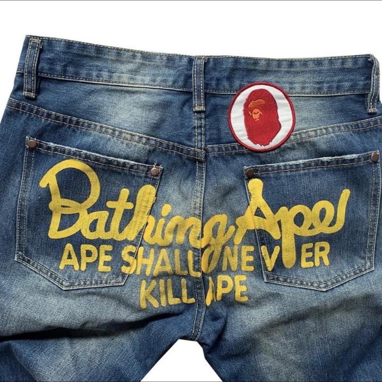 classic og bape “ape shall never kill ape” jeans ... - Depop