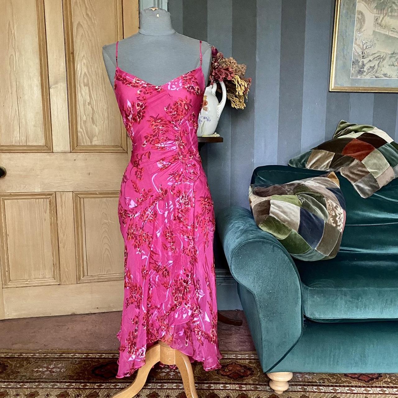 Vintage Y2K Michael Ambers Devore burn out dress in... - Depop