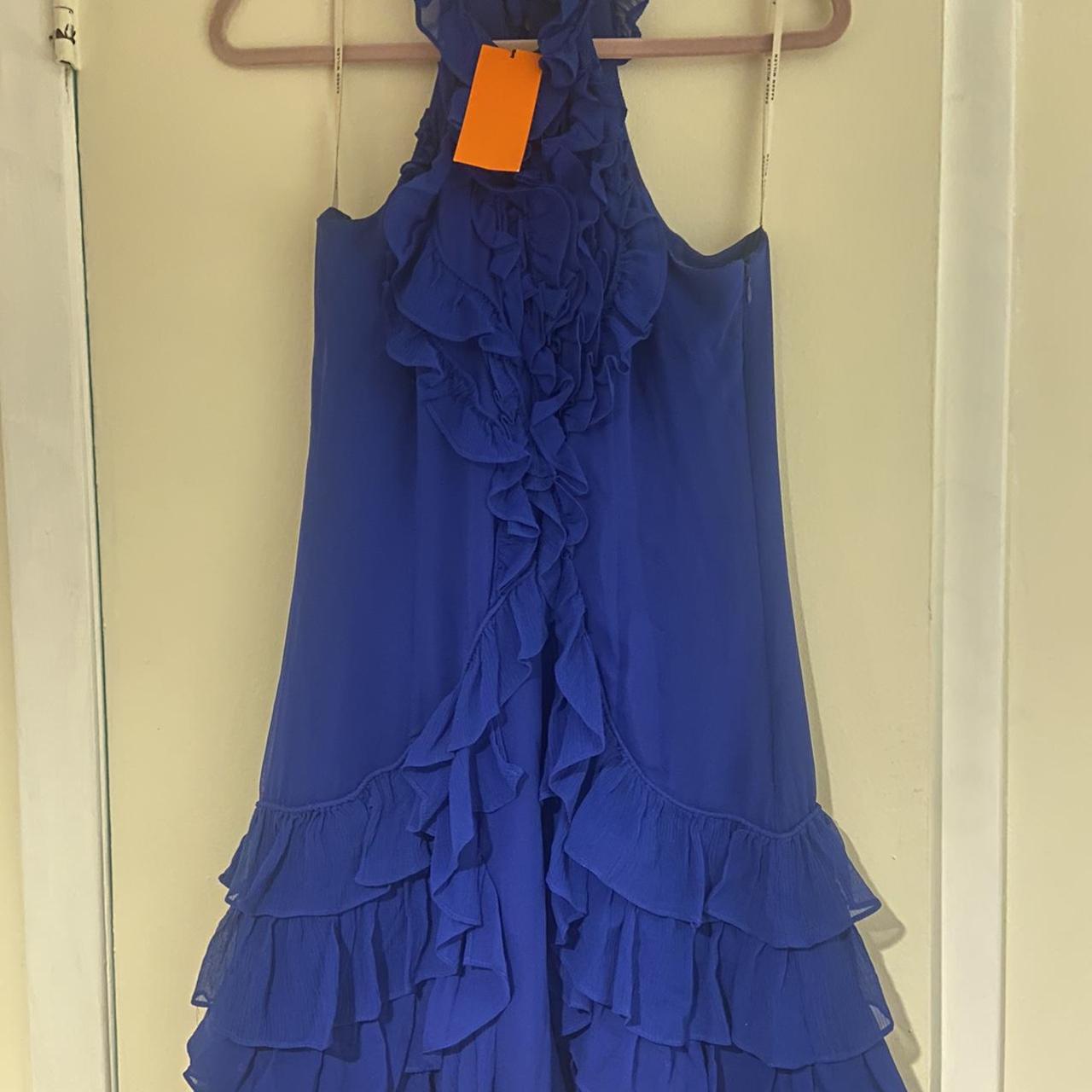 New with Tags Karen Millen blue ruffle dress ASO... - Depop