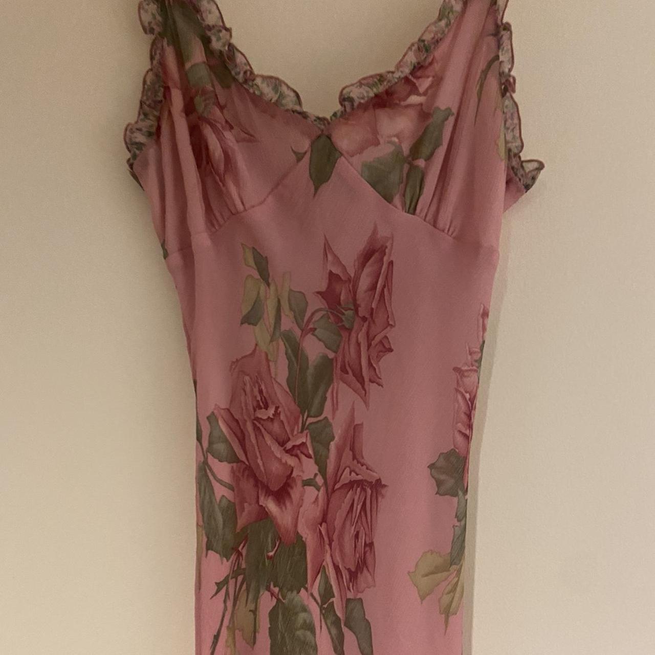 Betsey Johnson Pink Floral Asymmetrical Dress ASO... - Depop