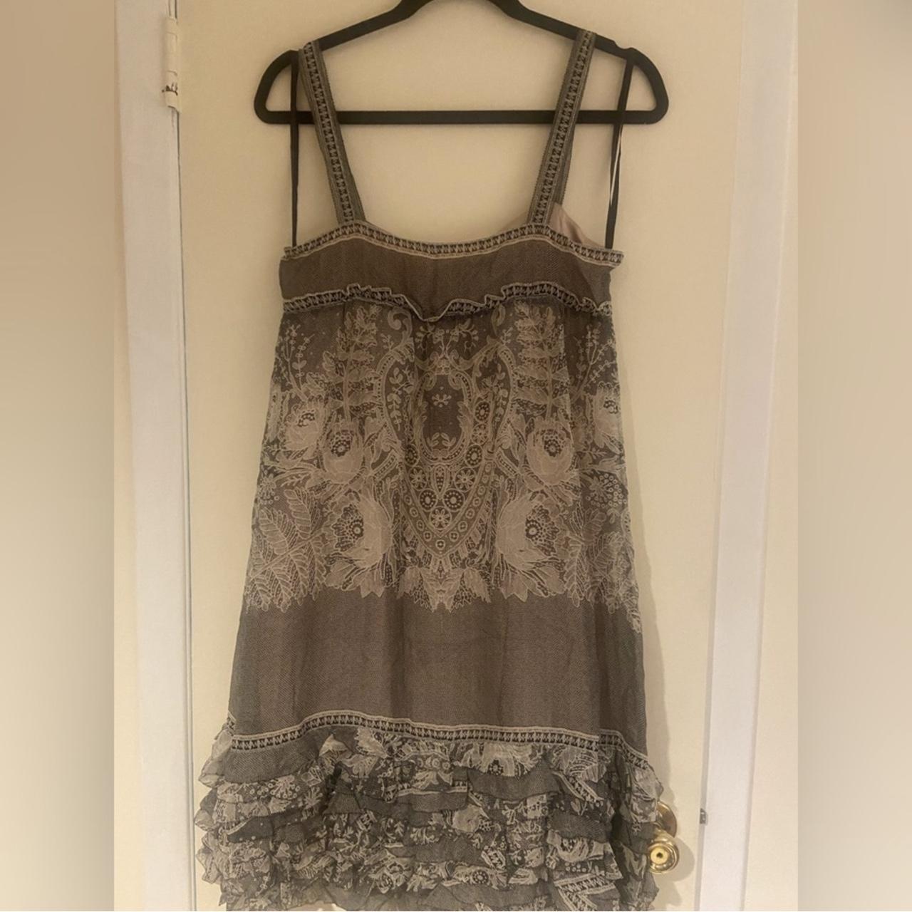 Diane von Furstenberg DVF gray silk dress with... - Depop