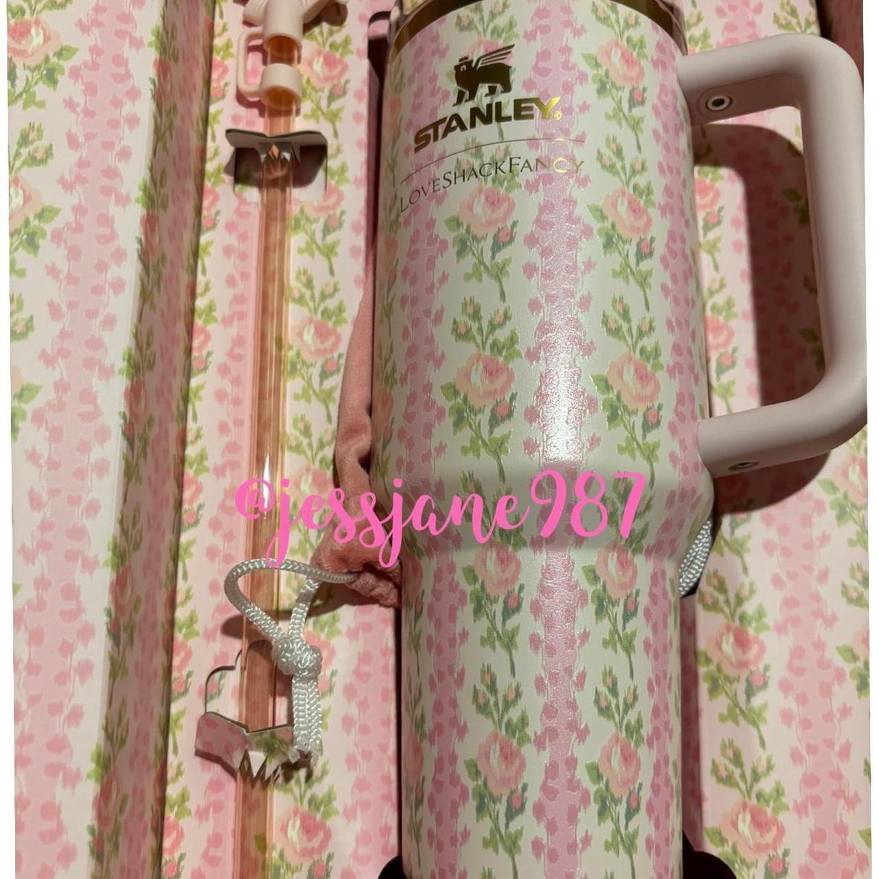 LoveShackFancy x Stanley 40oz quencher In pink... - Depop