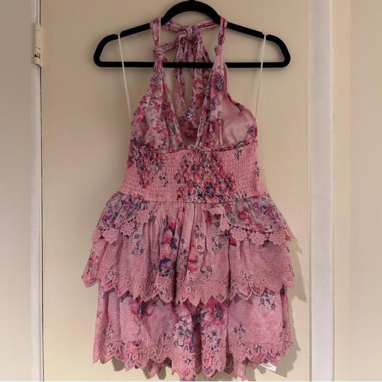 LoveShackFancy Floral Deanna Pink and Purple Mini... | Depop