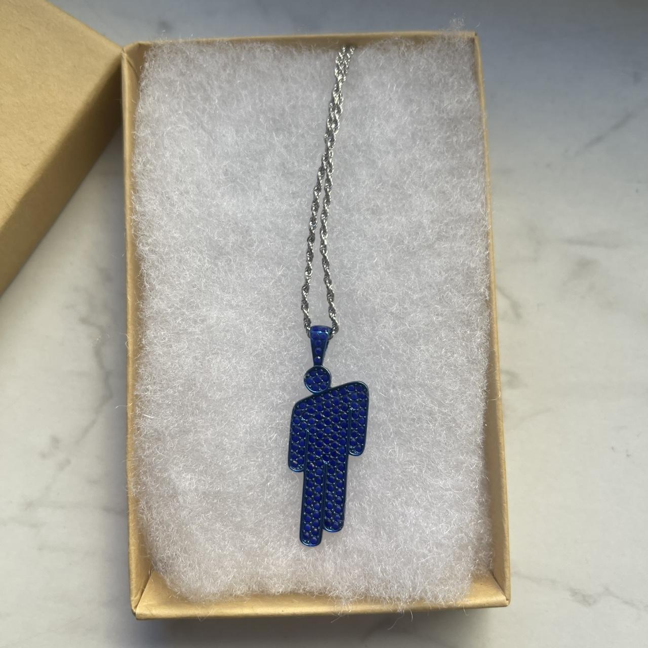 Billie eilish blohsh necklace blue brand new Never... - Depop