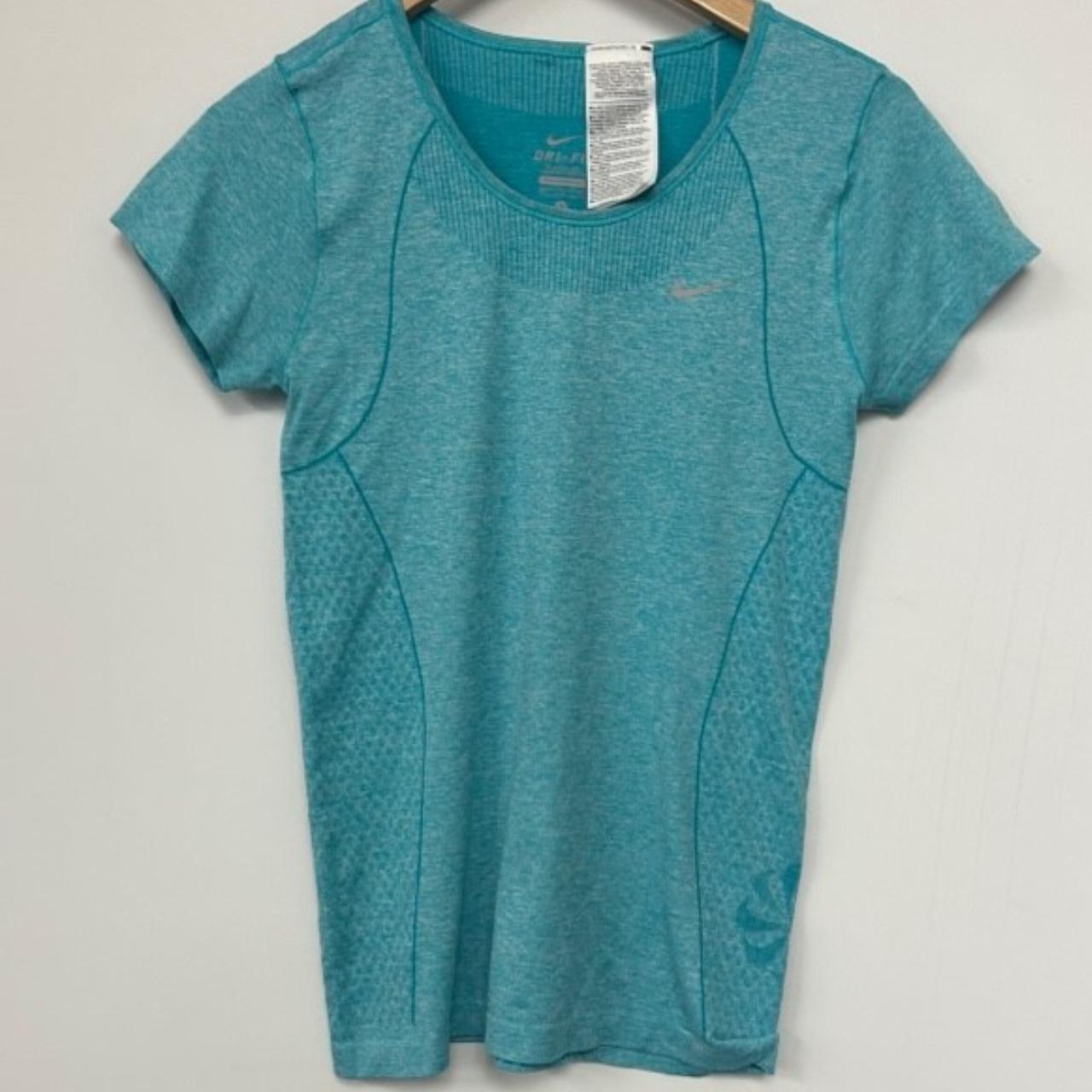 small blue women's dri-fit sports top (ignoredp9... - Depop