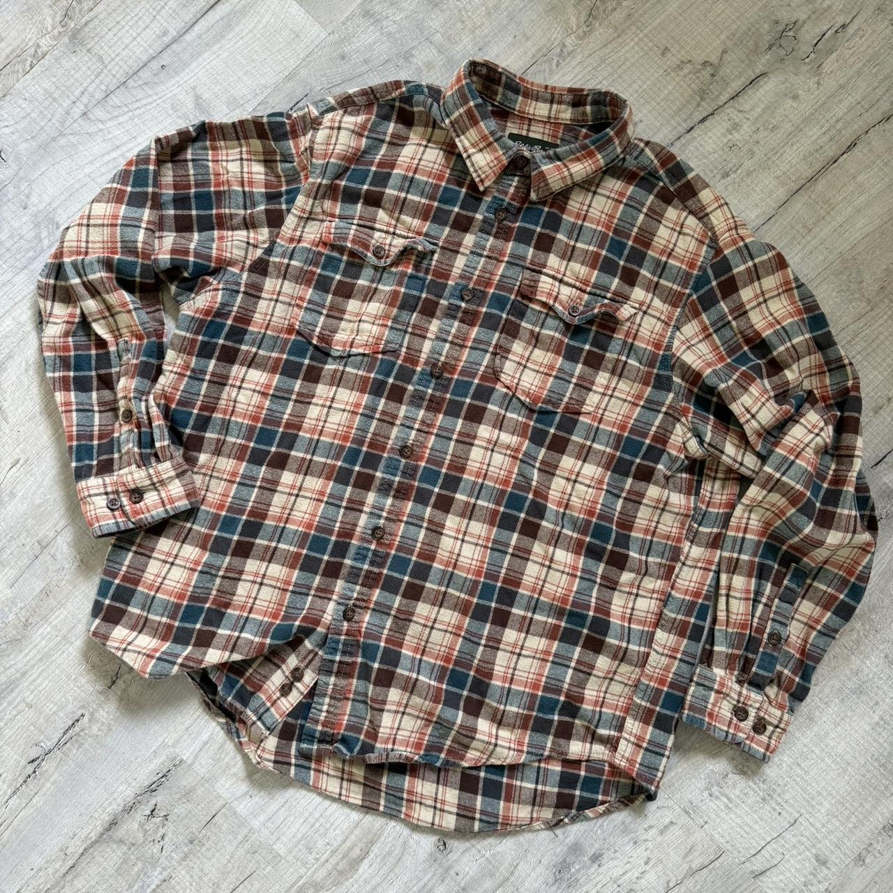 Plaid Eddie Bauer flannel shirt with a... - Depop