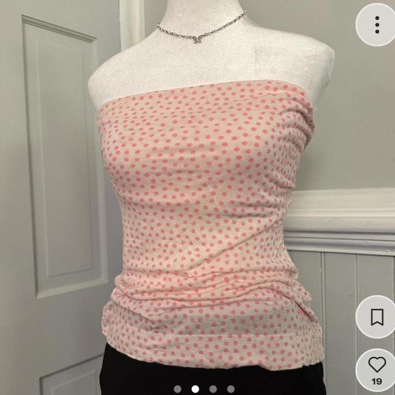 Miss sixty Barbie Pink Polka Dot Tube Top 🩷🌸 Size... - Depop