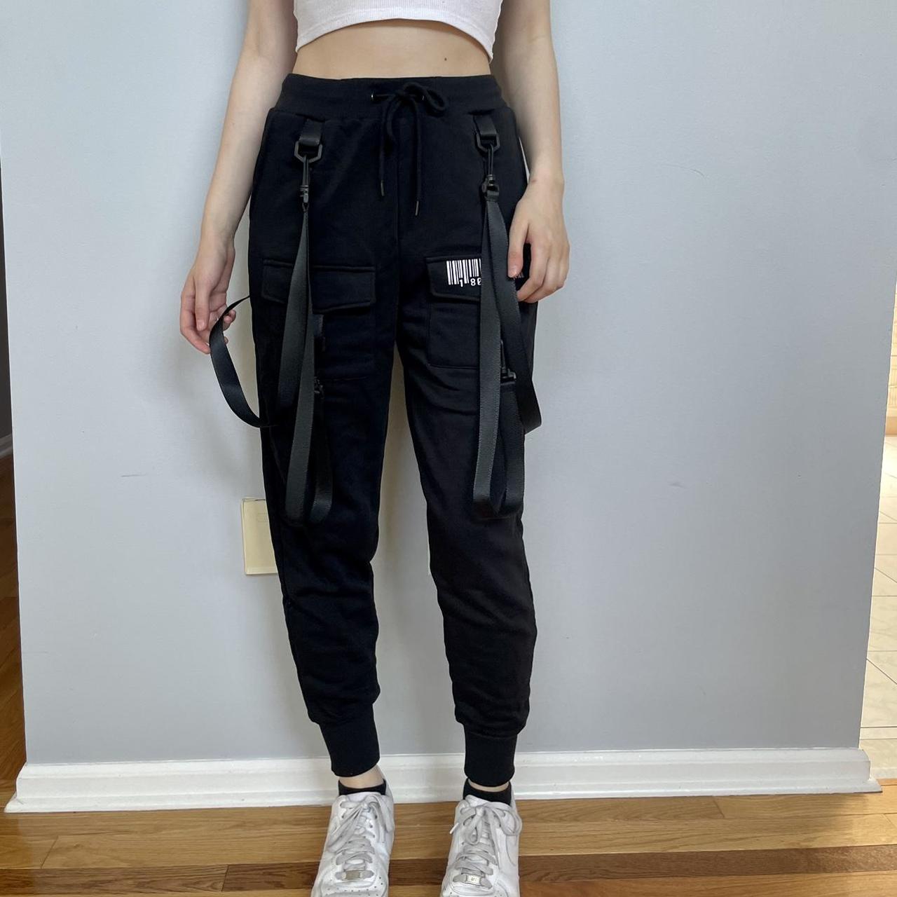 Dolls Kill Women's Black Joggers-tracksuits | Depop