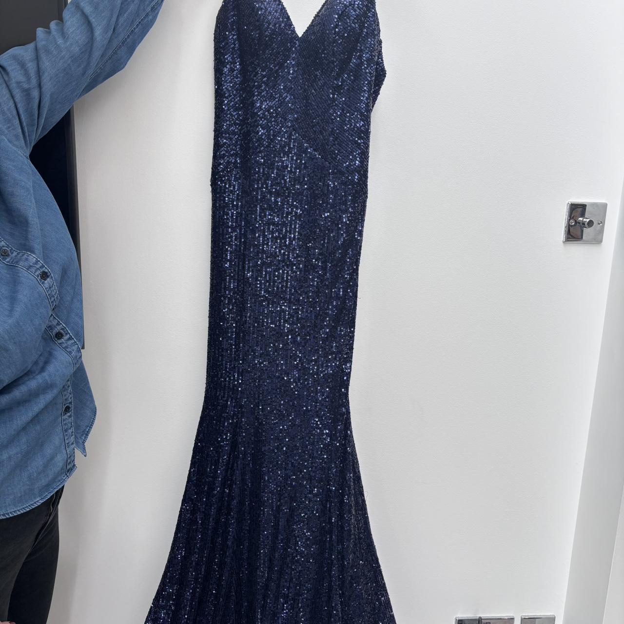 Pia Michi Prom dress Navy sequin prom dress, could... - Depop