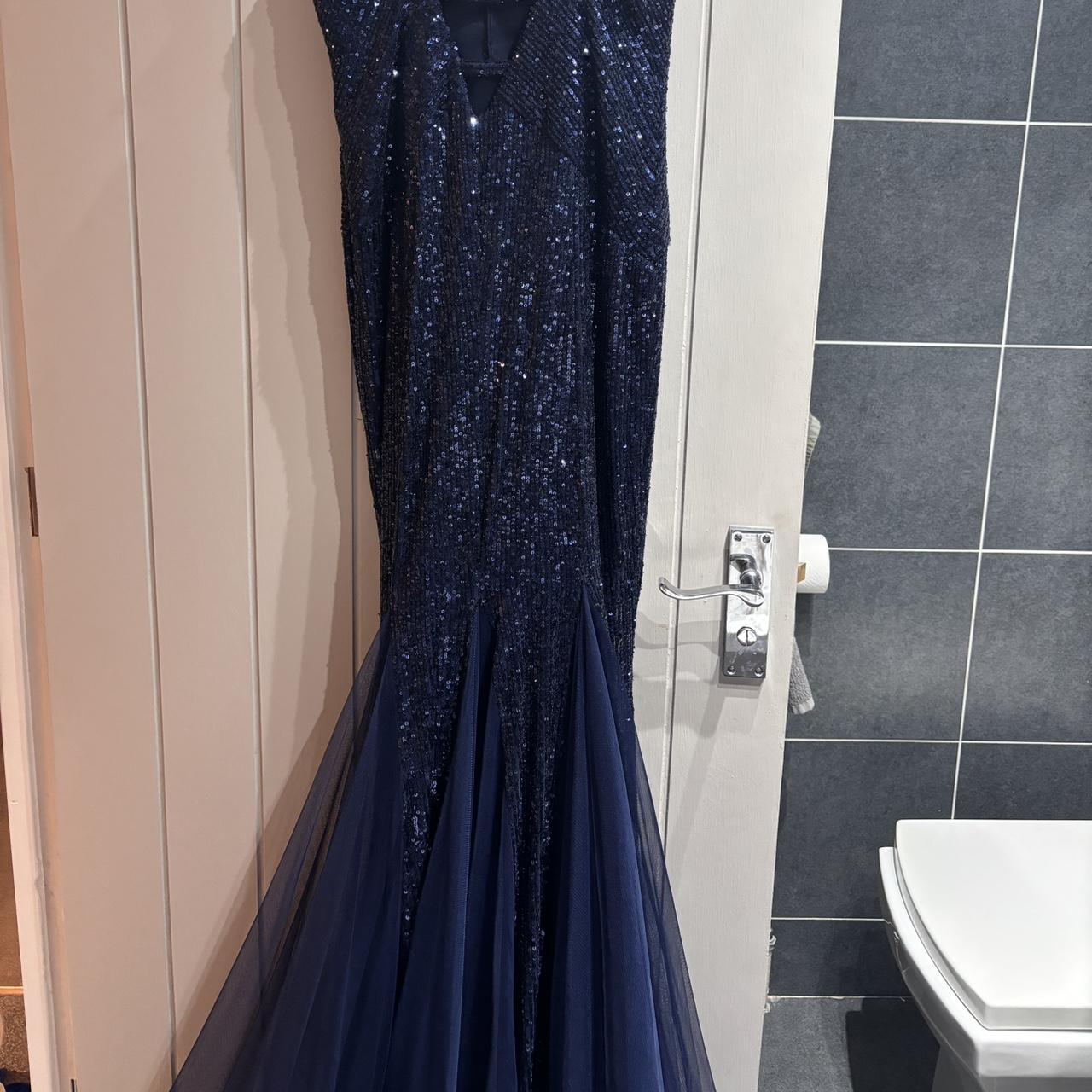 Pia Michi Prom dress Navy sequin prom dress, could... - Depop
