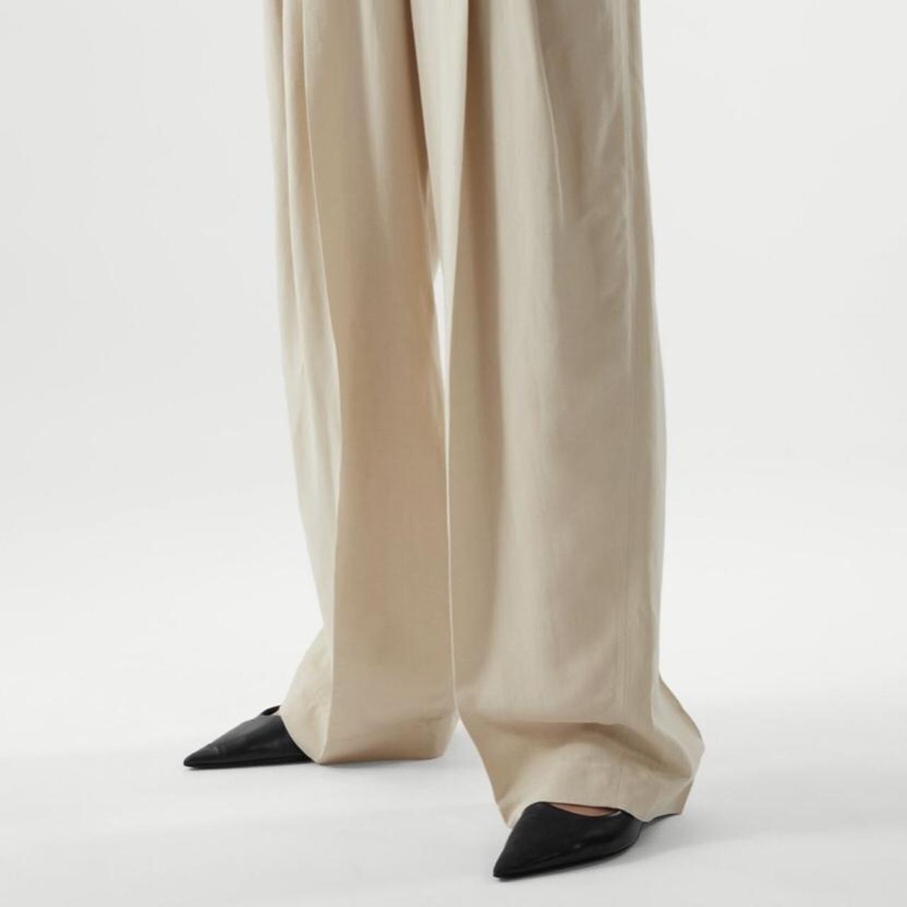 COS Women's Cream and Tan Suit | Depop