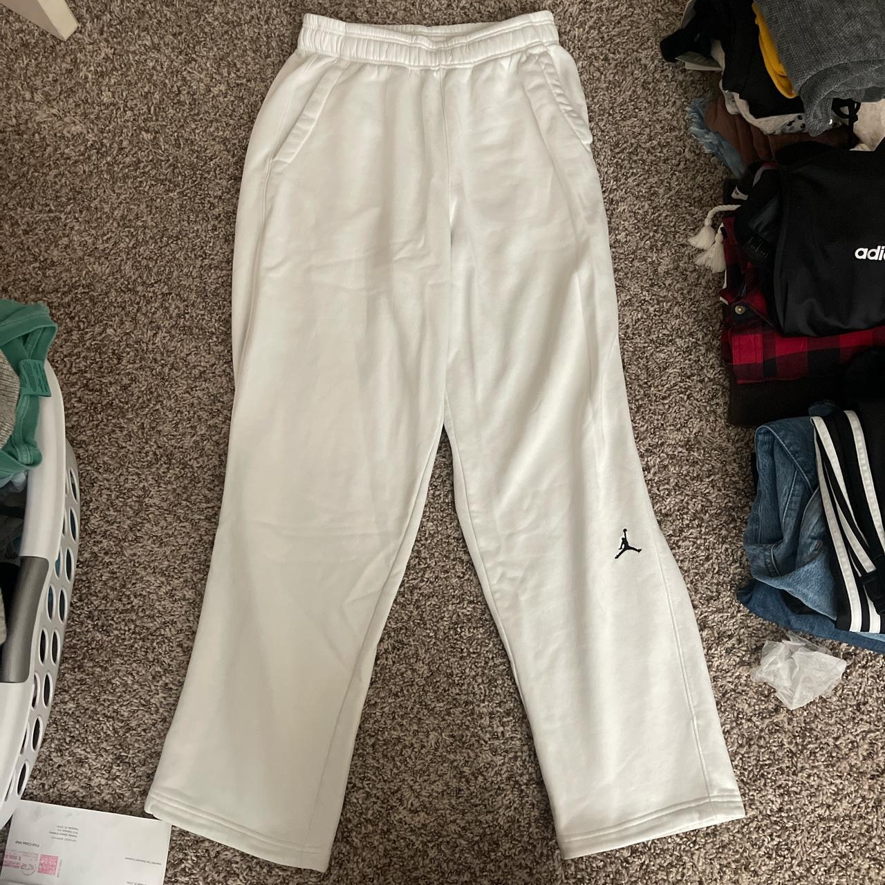 Jordan Men's White and Black Joggers-tracksuits | Depop