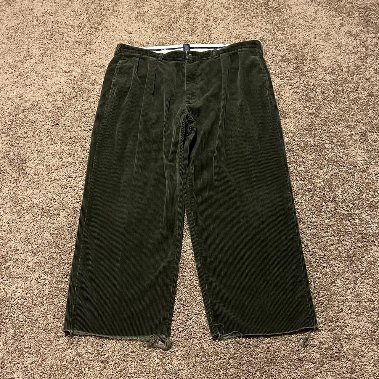 Baggy olive green Ralph Lauren corduroy pants very... - Depop