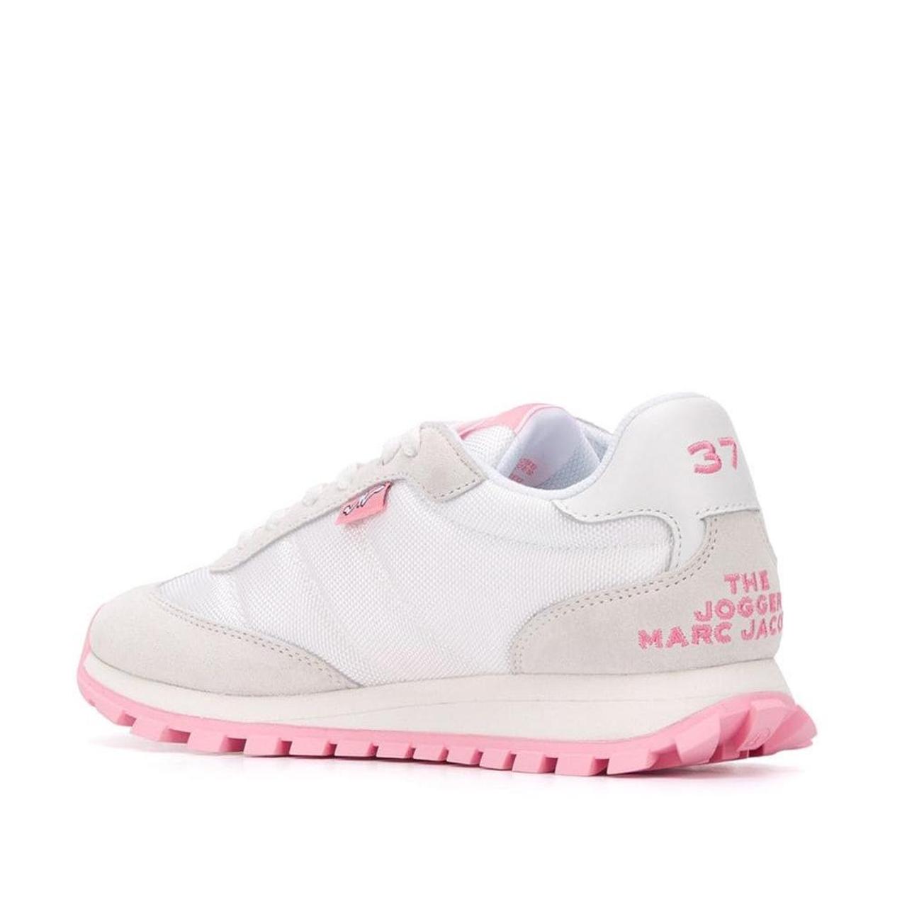 Marc Jacobs Women's Pink and White Trainers | Depop