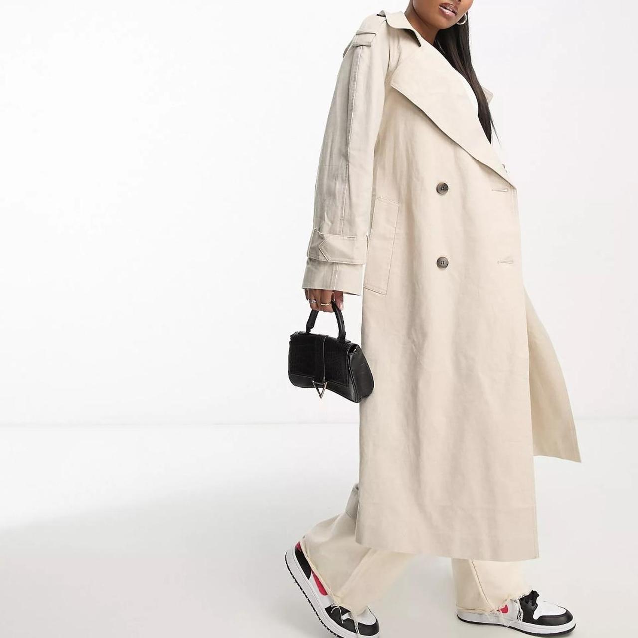 ASOS trench coat Linen mix Size 8 Oversize fit -... - Depop