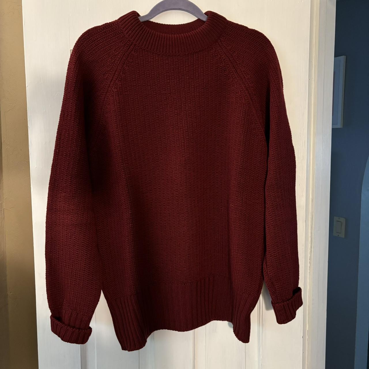 Pendleton mock neck wool sweater in maroon Made in... - Depop
