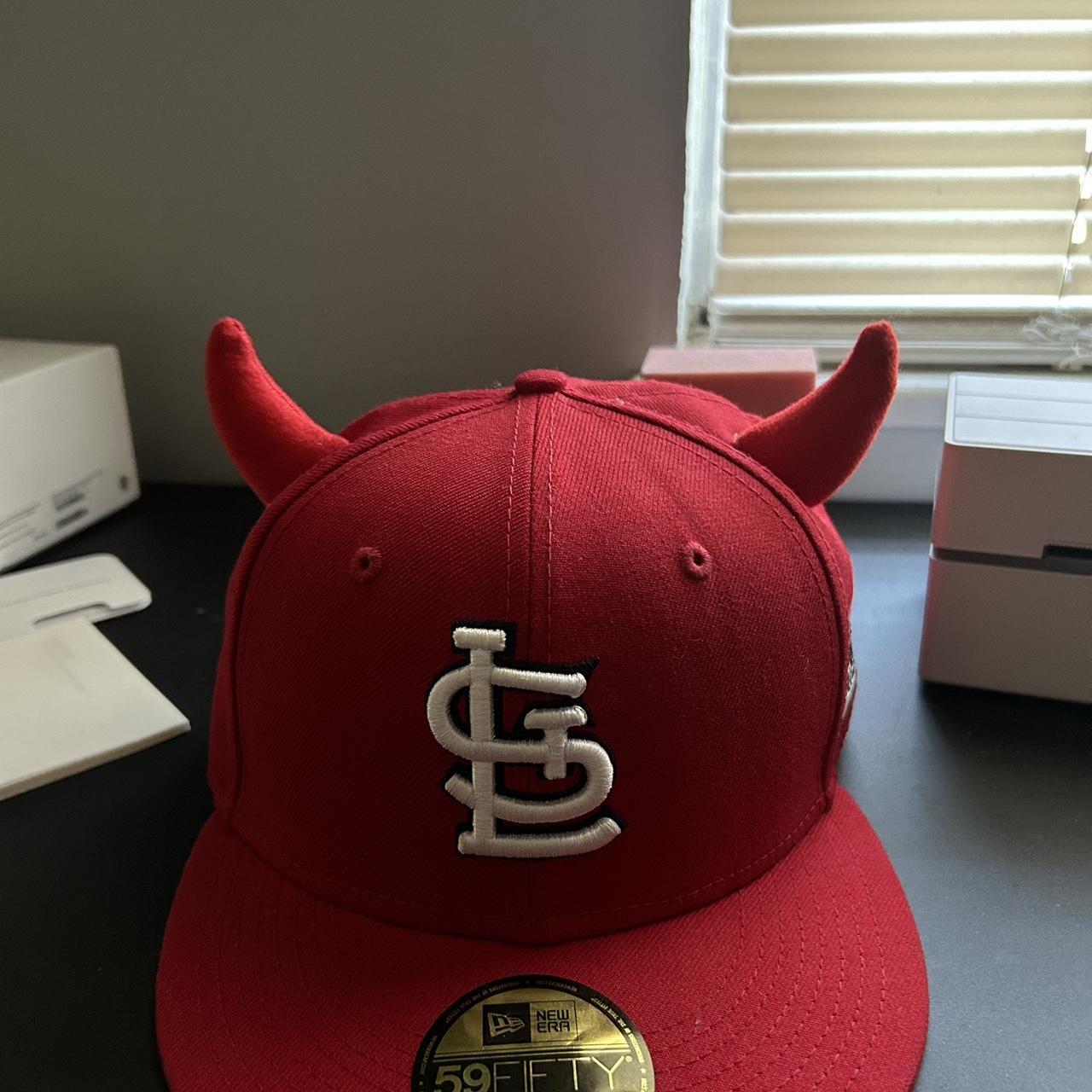 Horned fitted cap too small for... - Depop