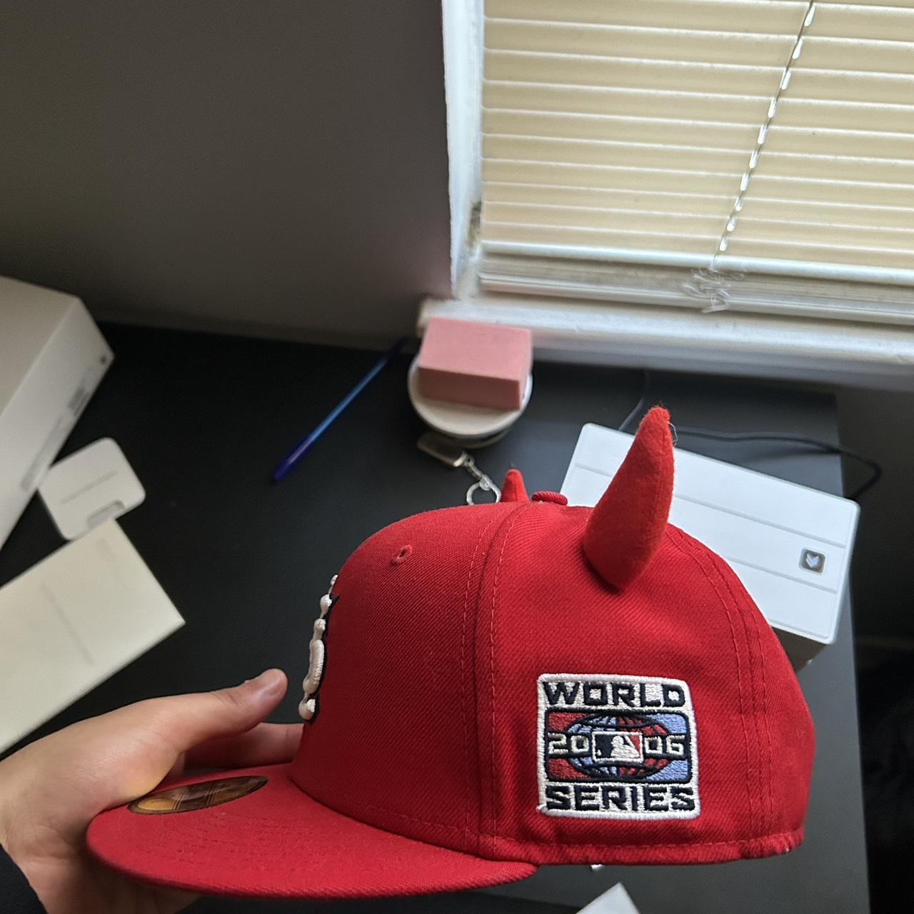 Horned fitted cap too small for... - Depop