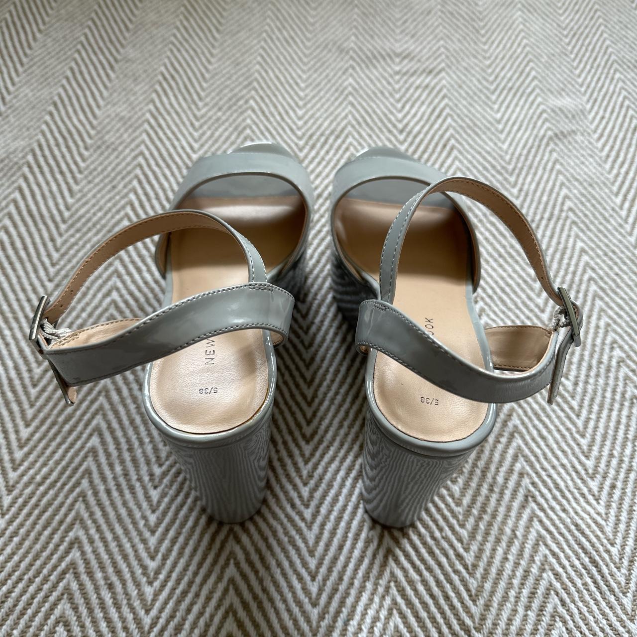 NEW LOOK Light grey platform heels, Size 5, was... - Depop