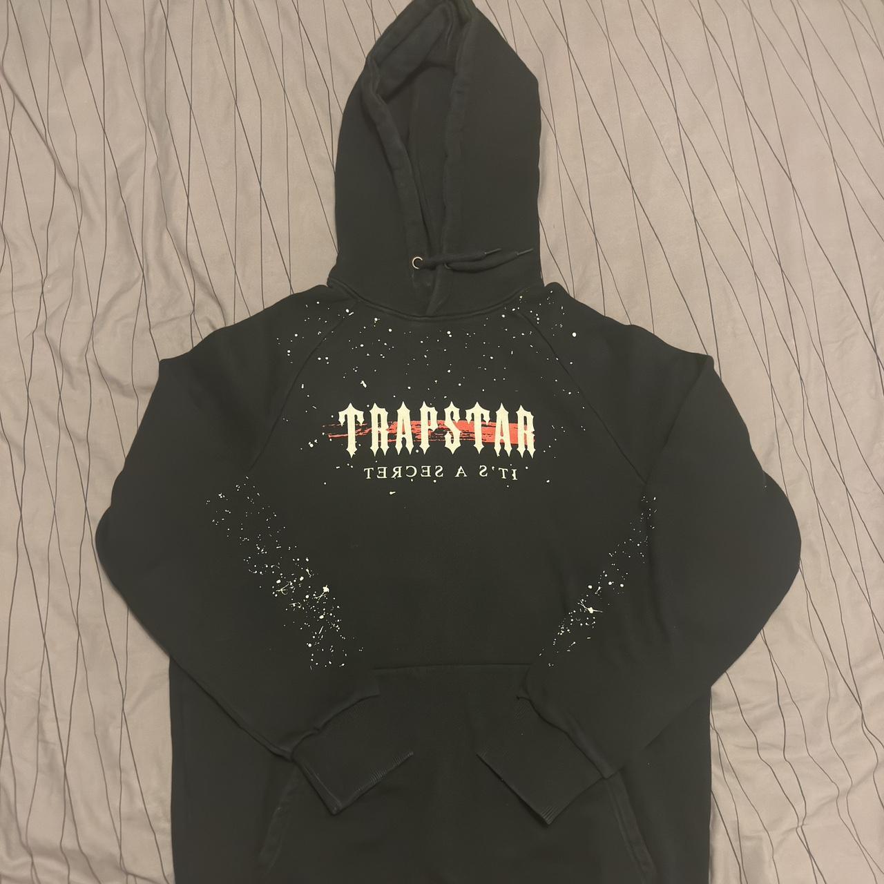 trapstar black hoodie -size medium -£30 - Depop