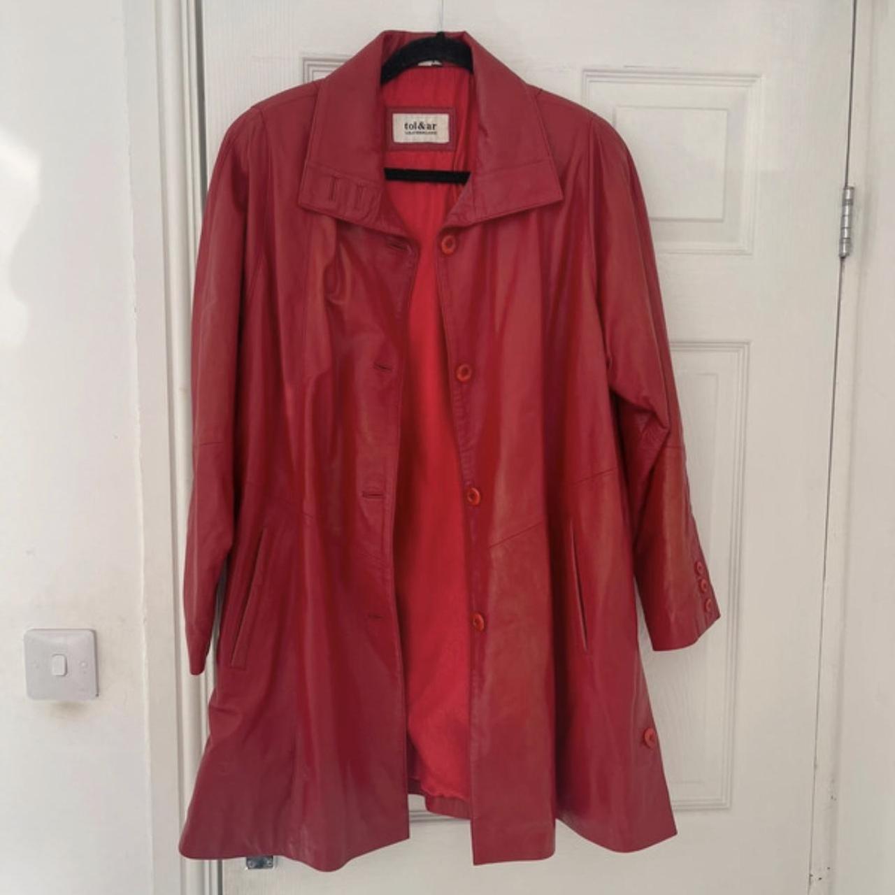 Beautiful vintage red leather jacket Amazing... - Depop