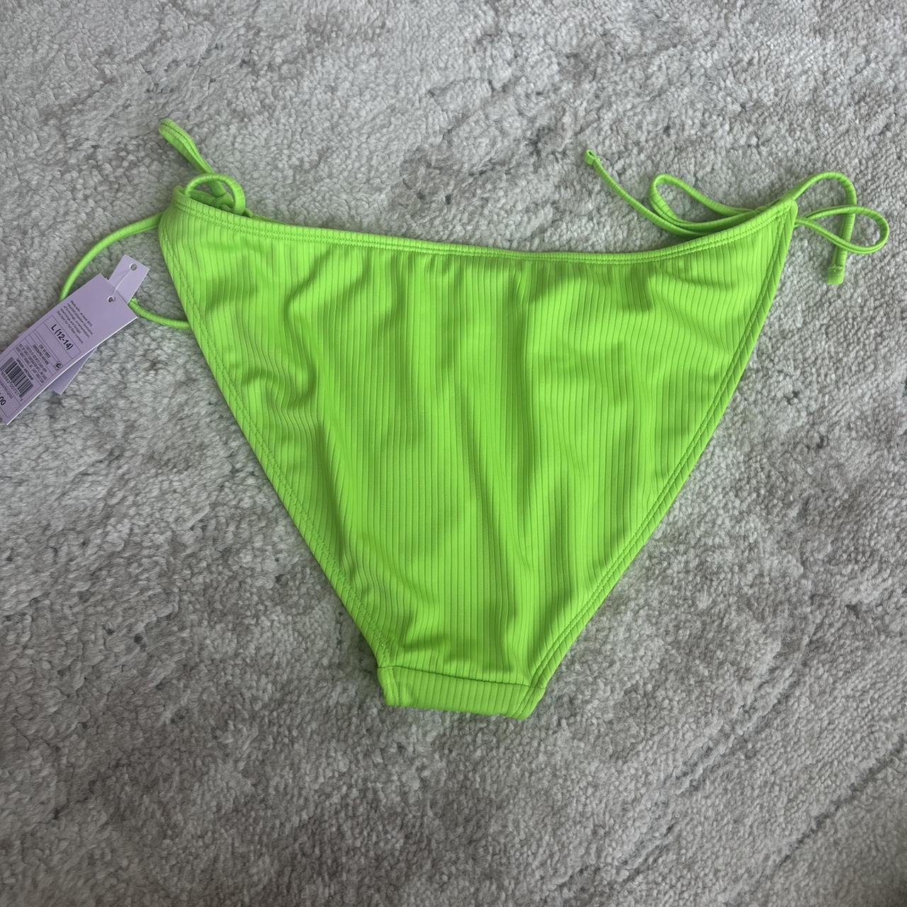 Neon green side tie bikini bottoms from target.... - Depop