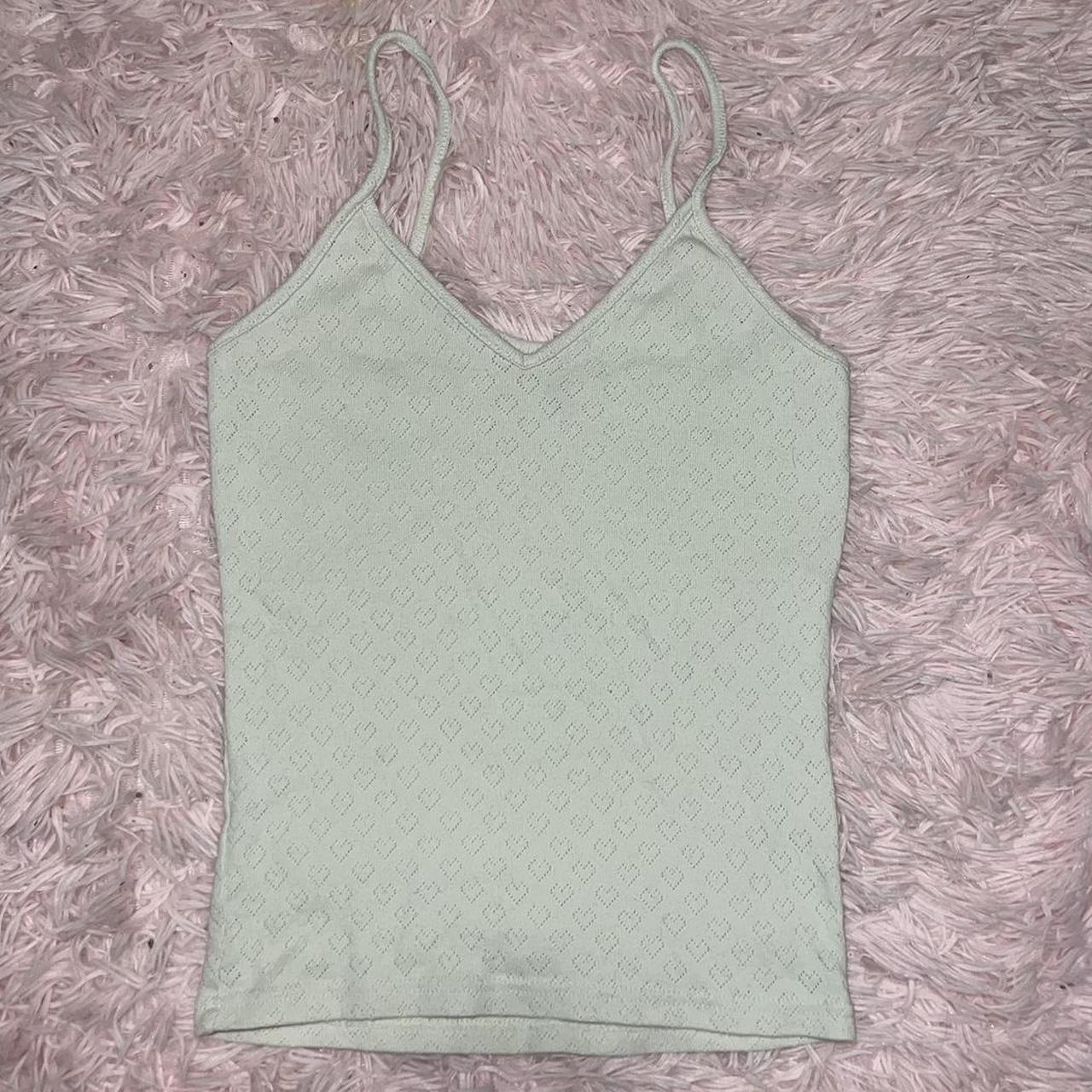 Brandy Melville v-neck tank Cute heart details... - Depop