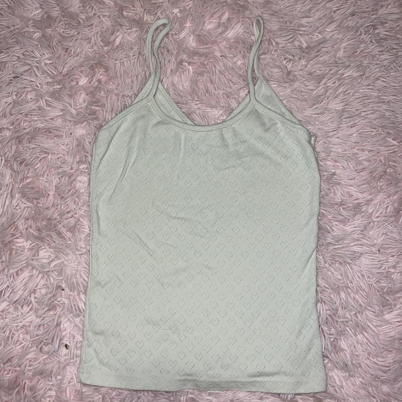 Brandy Melville v-neck tank Cute heart details... - Depop