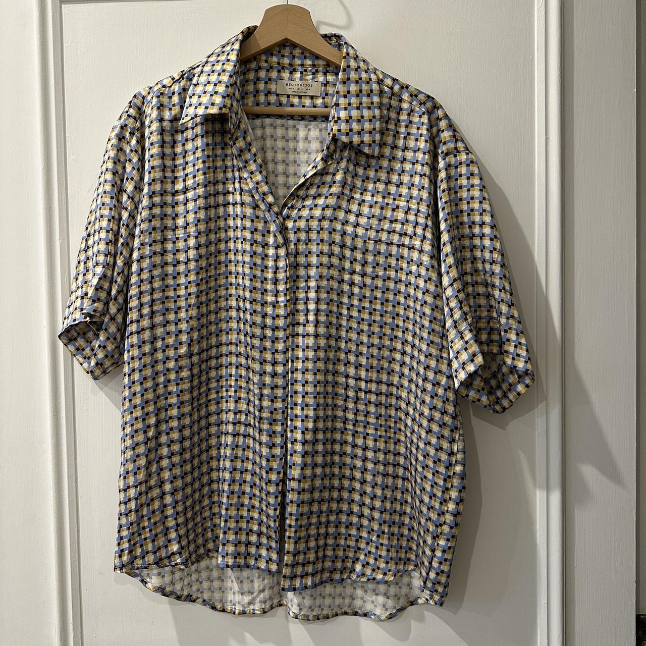 Bec & Bridge silk geometric print shirt... - Depop