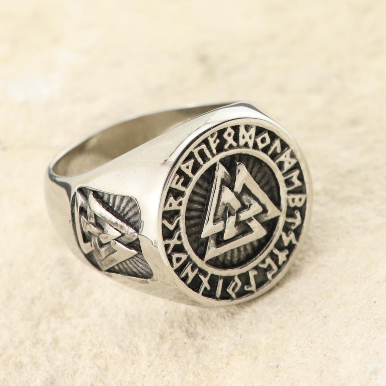 Celtic knot triangle royalty signet ring, tree of... | Depop