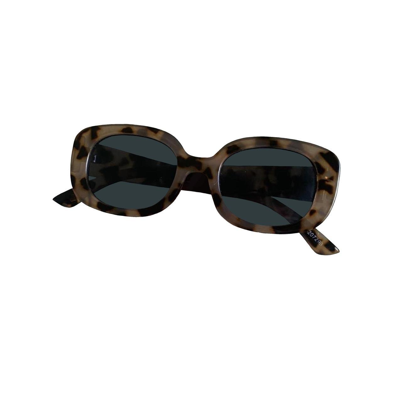 Square frame tortoiseshell sunglasses with tinted... - Depop