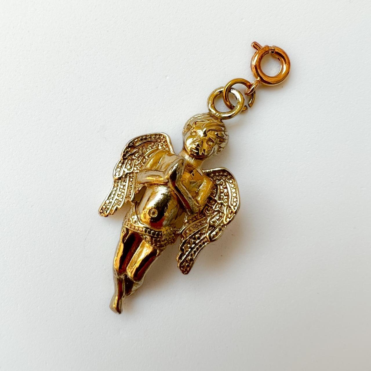 Vintage angel cherub charm with clasp. #cherub... - Depop